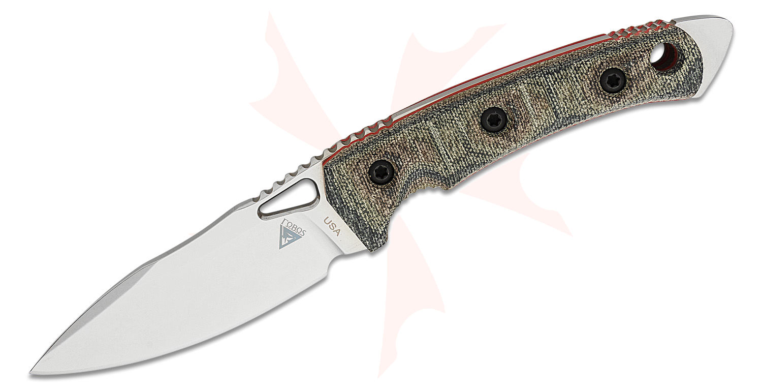 FOBOS Knives Cacula Fixed Blade Knife 4.31" CPM-S35VN Stonewashed Drop ...