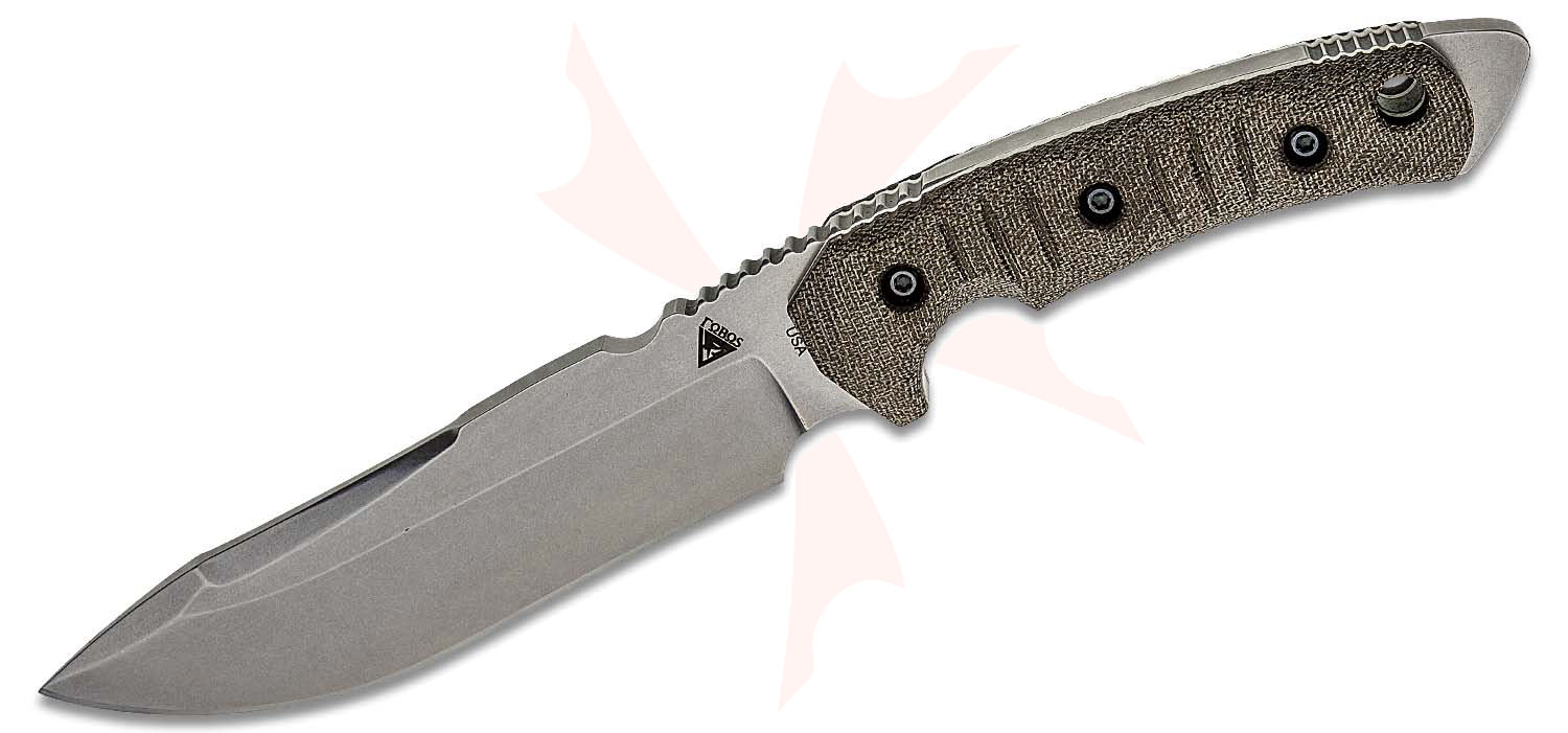 FOBOS Knives Tier 1-C Fixed Blade Knife 6.45" CPM-3V Stonewashed Drop ...