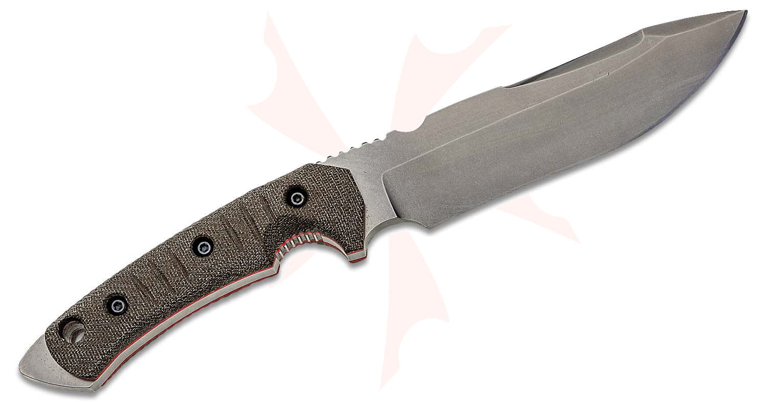 FOBOS Knives Tier 1-C Fixed Blade Knife 6.45" CPM-3V Stonewashed Drop ...