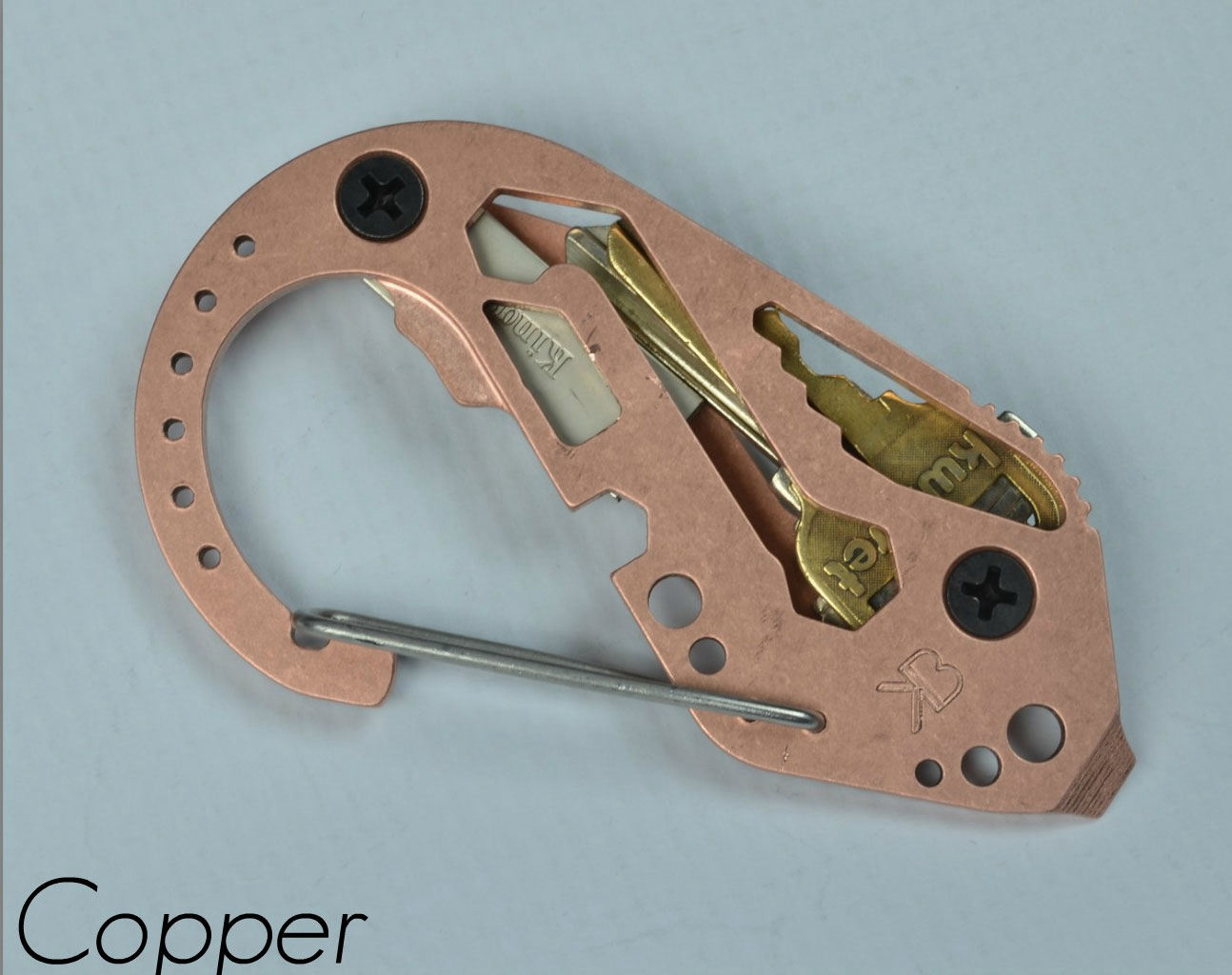 Fortius Arms Tumbled Copper KeyBiner Carabiner Key Retention System ...