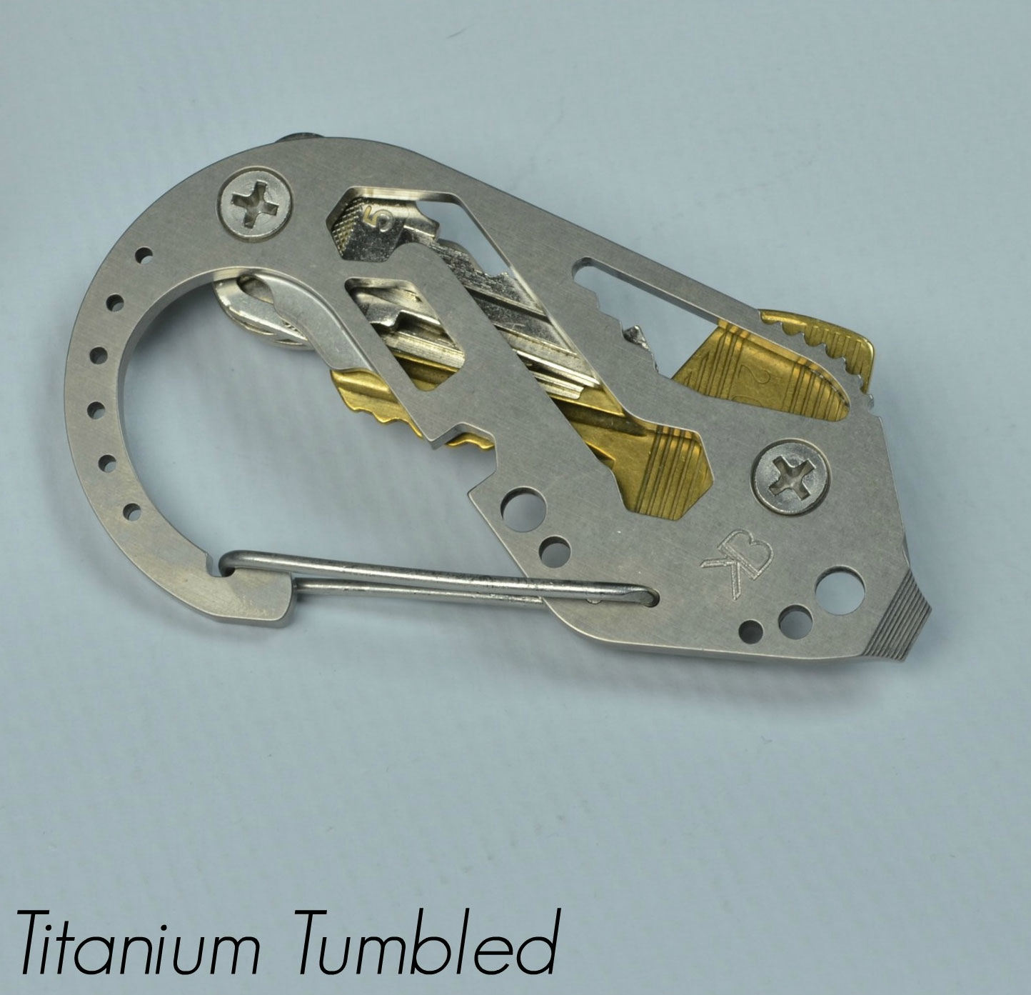Fortius Arms Tumbled Titanium KeyBiner Carabiner Key Retention System ...