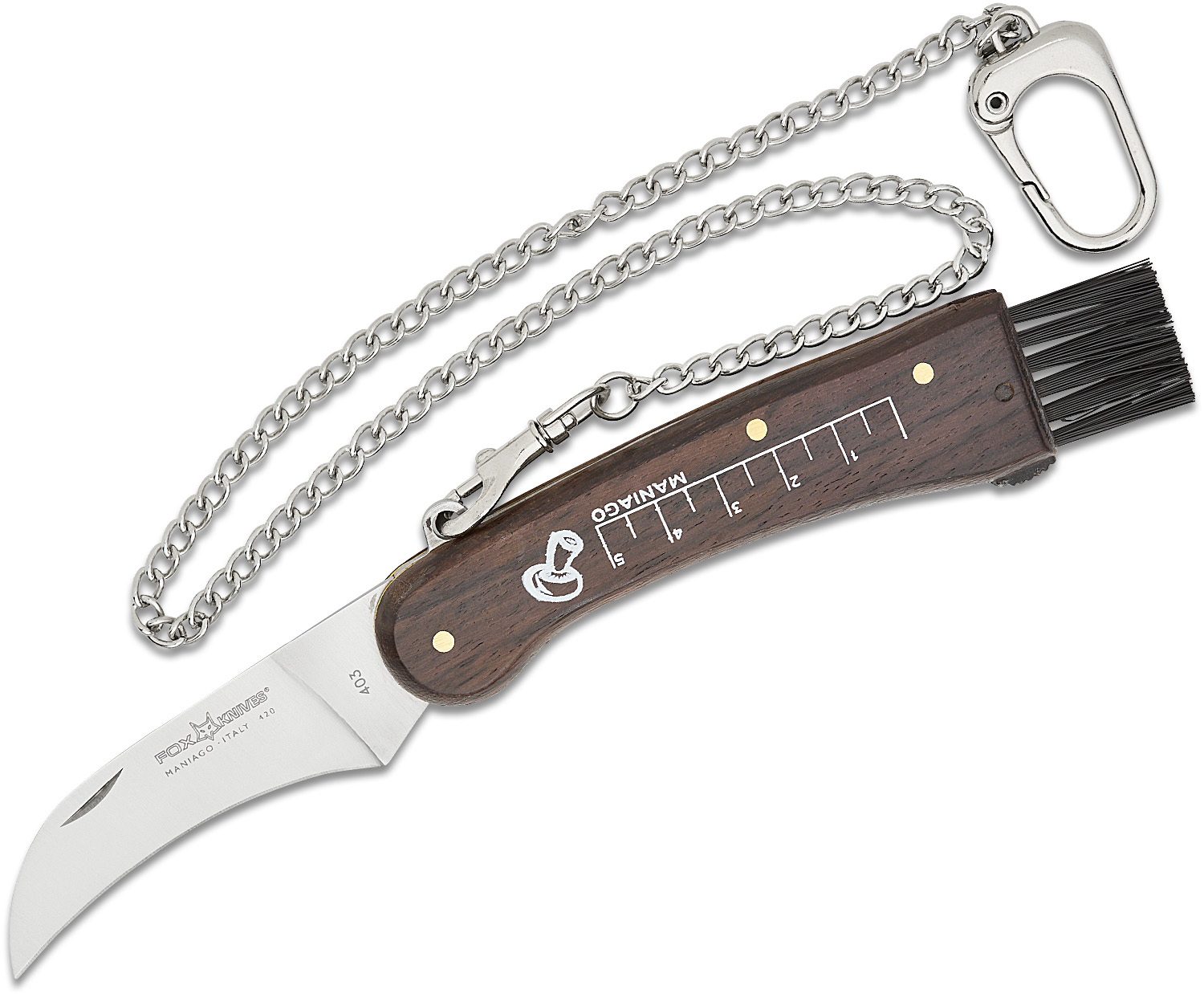 Fox 403 Mushroom Slipjoint Folding Knife 2.76" 420C Satin Hawkbill Blade, Palisander Wood ...