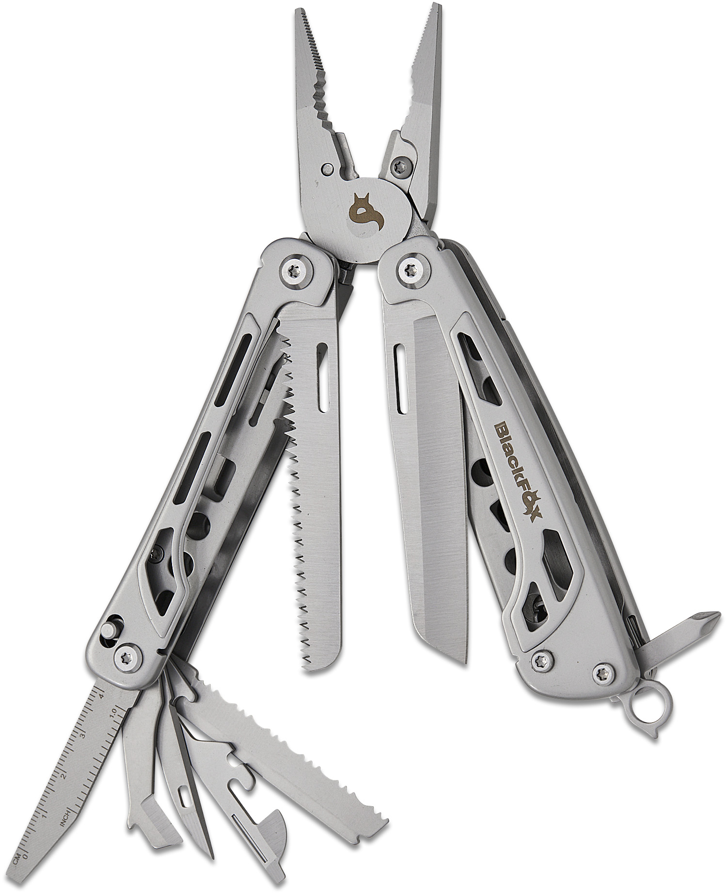 Fox BlackFox BF-206 Fortitude Multi-Tool, 4.17" Closed, Stainless Steel ...