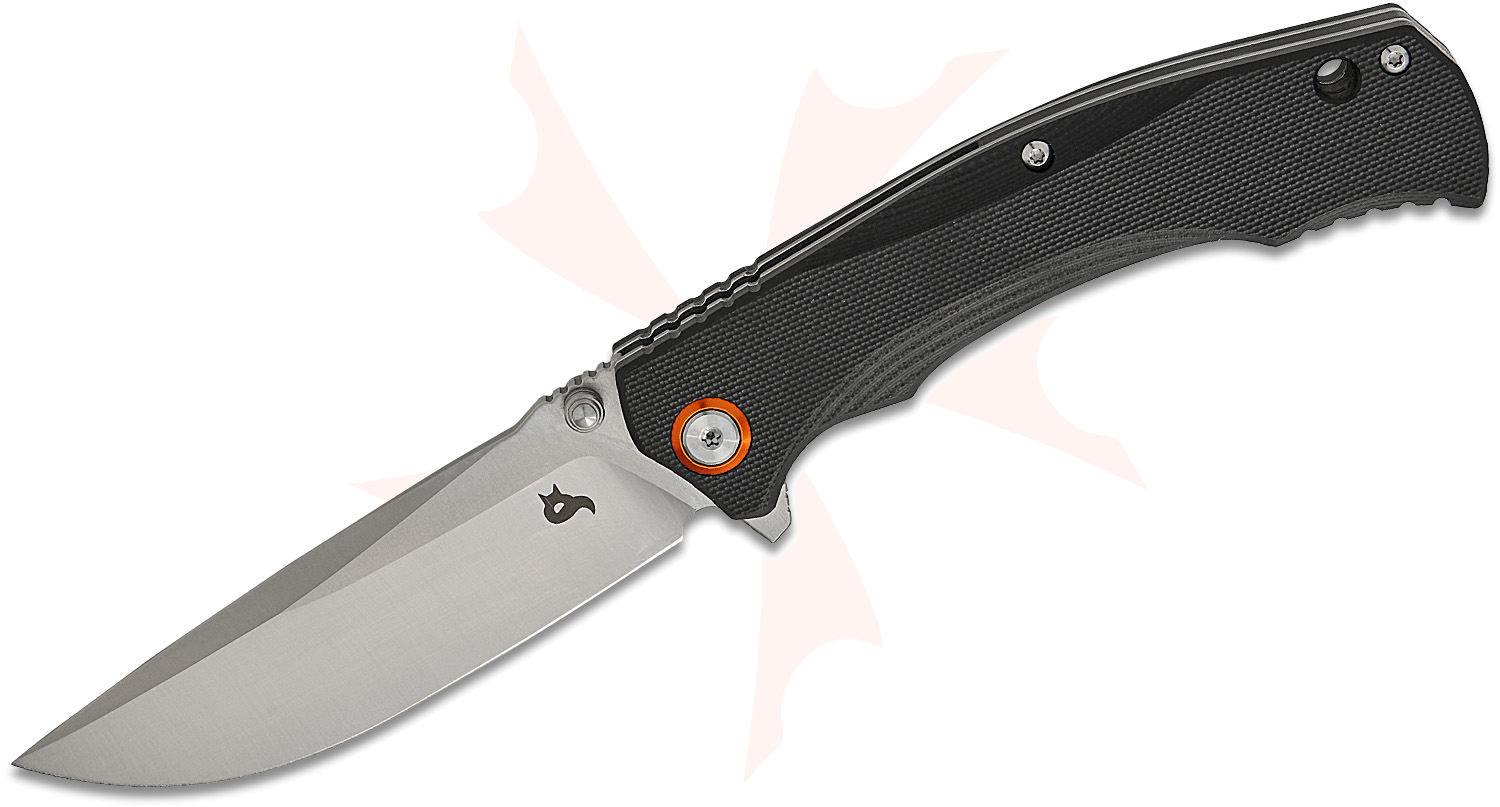 Fox BlackFox BF-782 OR Spectrum Flipper Knife 3.5" D2 Satin Drop Point ...