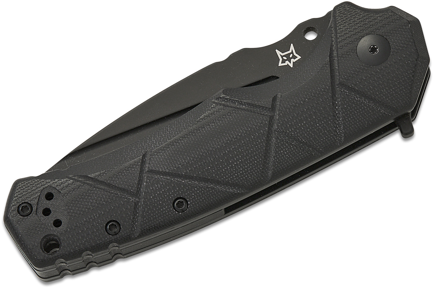 Fox FX-557 B Uro Liner Lock Flipper Knife 3.54" Niolox Black PVD Drop Point Blade, Black G10 ...