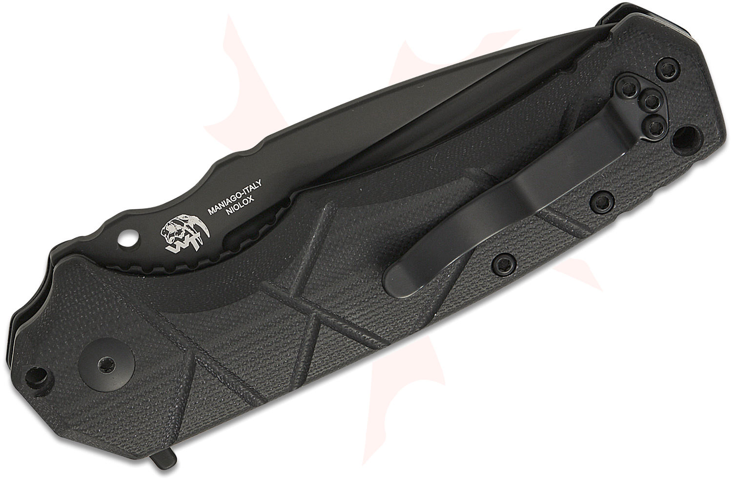 Fox FX-557 B Uro Liner Lock Flipper Knife 3.54" Niolox Black PVD Drop Point Blade, Black G10 ...