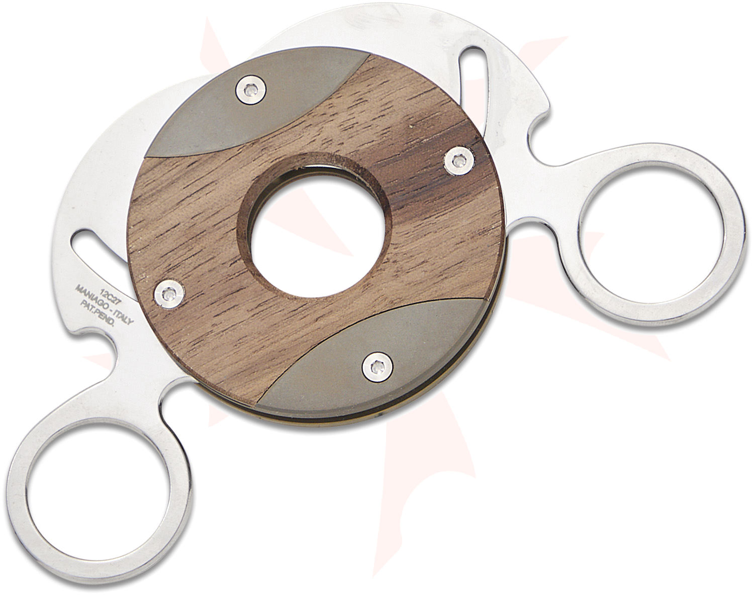 Fox Knives 744 AW The Circle Cigar Cutter, 12C27 Satin Blade, Bronze ...