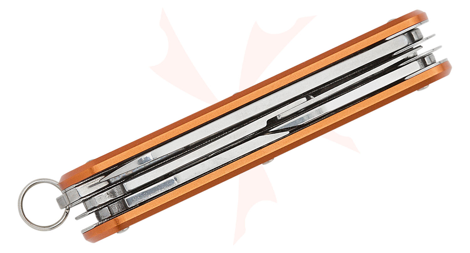 Fox Knives FX-VP130-F4 OR Vulpis F4 Multi-Tool, Orange Anodized Aluminum Handles, 2.91" Closed ...