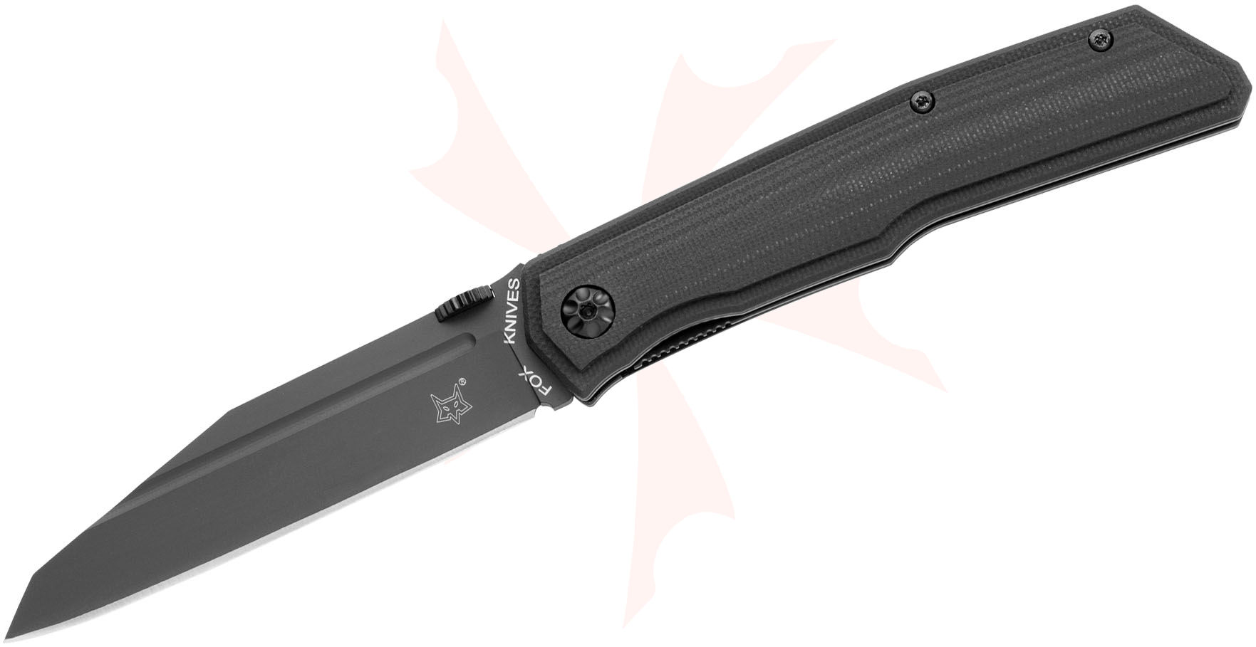 Fox 515 Terzuola Liner Lock 3.5" Black N690Co Plain Blade, Black G10 ...
