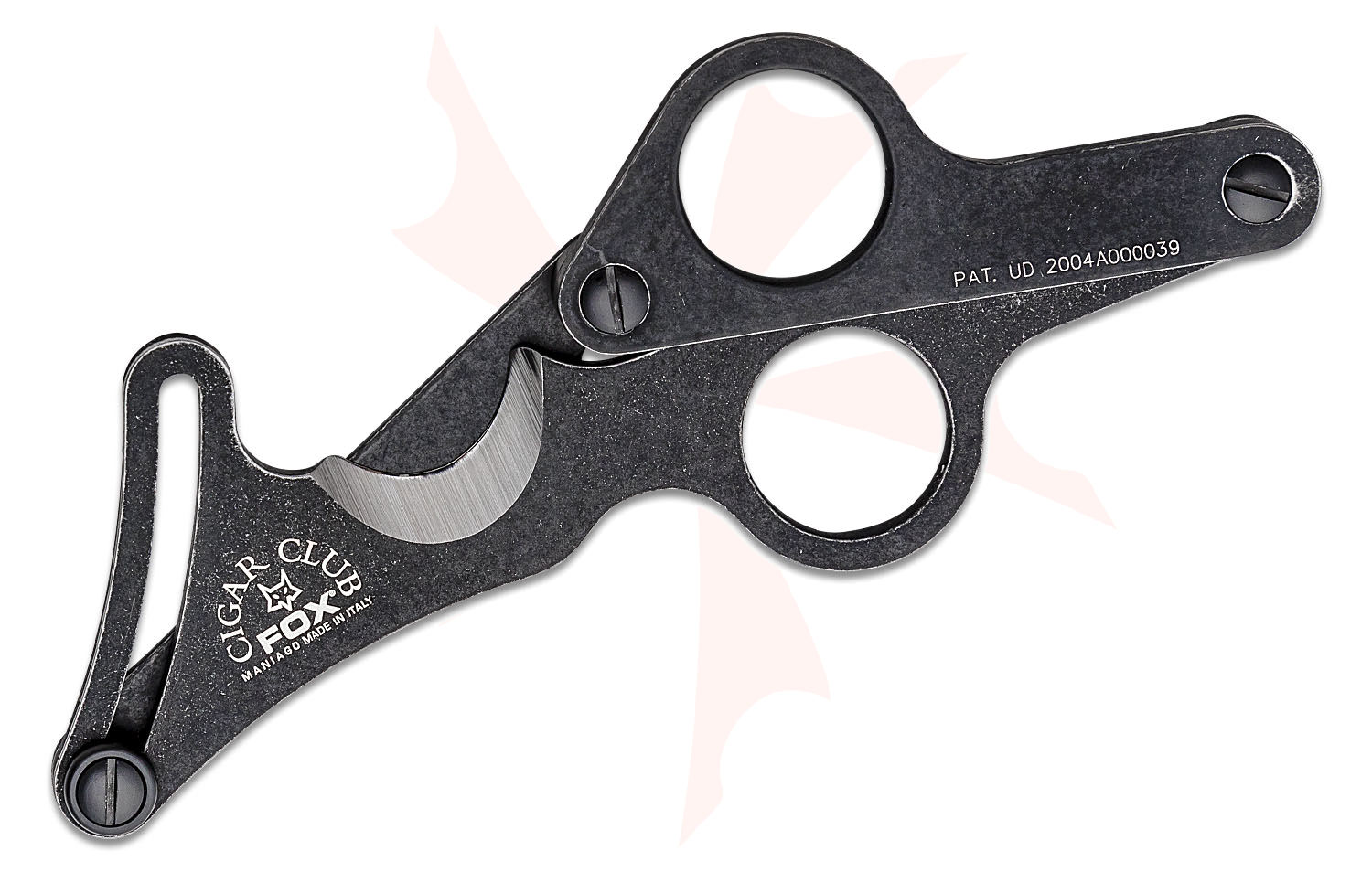 Fox Knives Cigar Club Cigar Cutter, Black Stonewashed 440 Stainless ...
