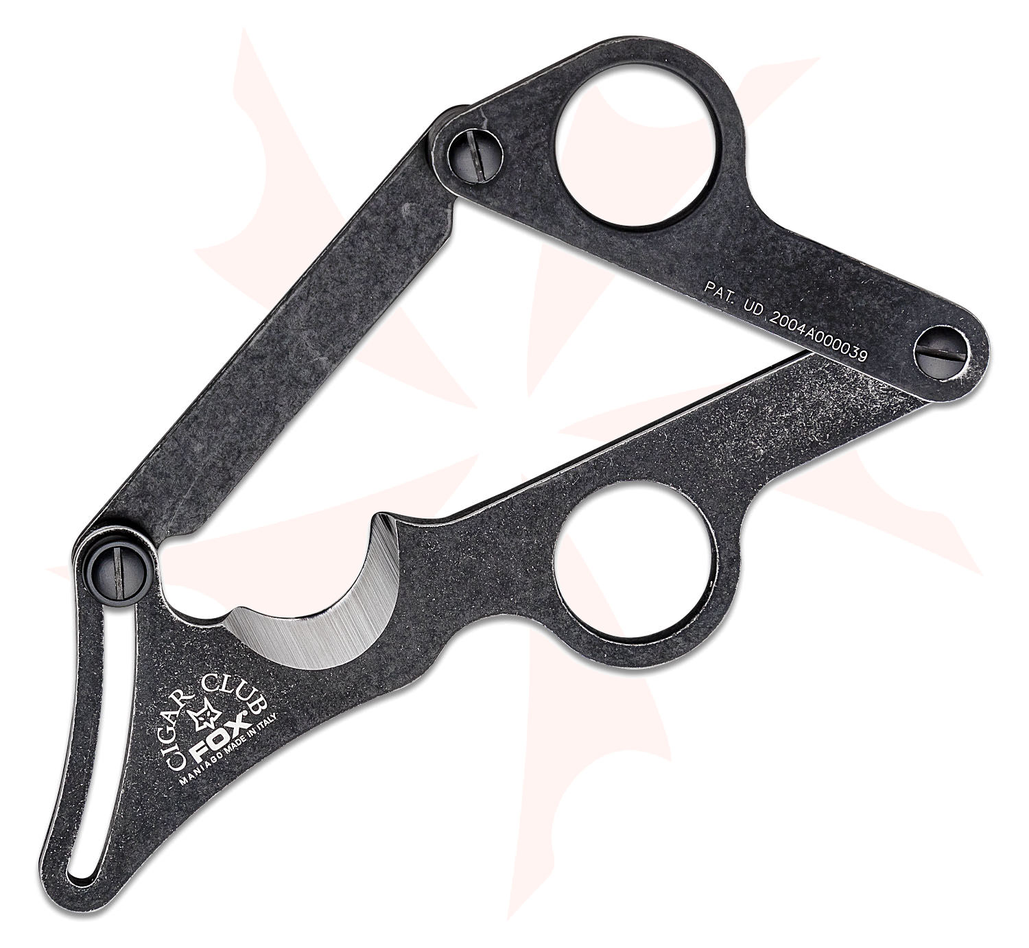 Fox Knives Cigar Club Cigar Cutter, Black Stonewashed 440 Stainless ...