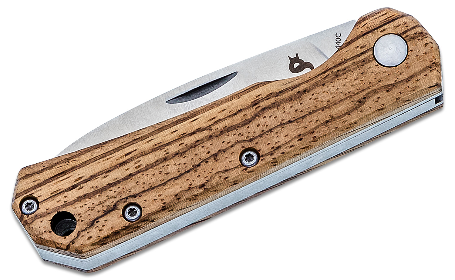 Fox BlackFox BF-748 ZW Ciol Folding Knife 2.76" 440C Satin Plain Blade ...