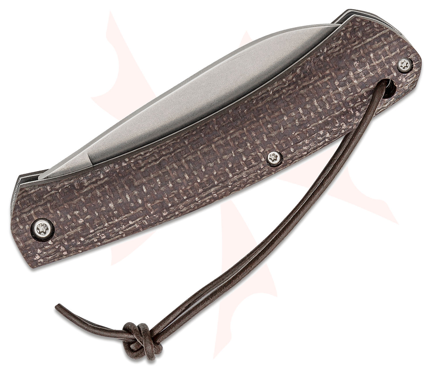 Fox FX-230 MIBI Nauta Slipjoint Folding Knife 3.30" 420C Stonewash Plain Blade, Bison Micarta ...