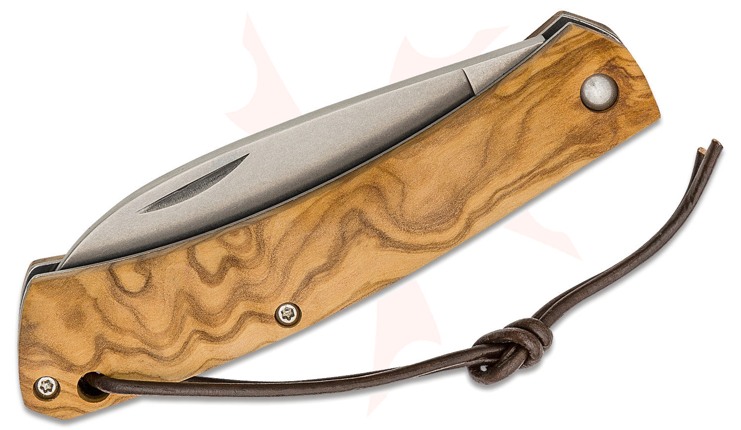 Fox FX-230 OL Nauta Slipjoint Folding Knife 3.30" 420C Stonewash Plain Blade, Olive Wood Handles ...