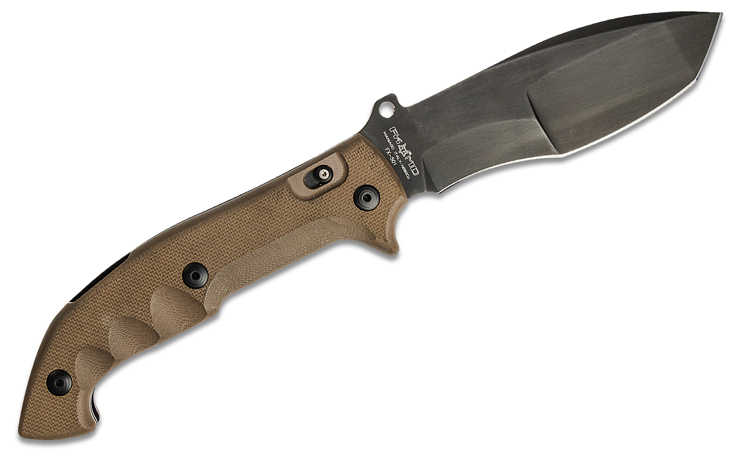 Fox FX-501 FKMD Meskwaki Tracker Folding Knife 5.43" Black PVD Recurve ...