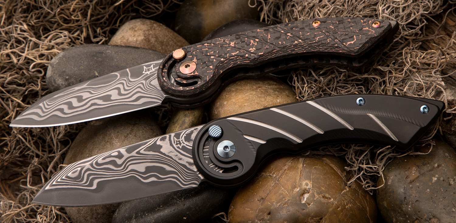 Fox FX-550 DTi Radius Folding Knife 2.95" Gysinge Damasteel Plain Blade ...