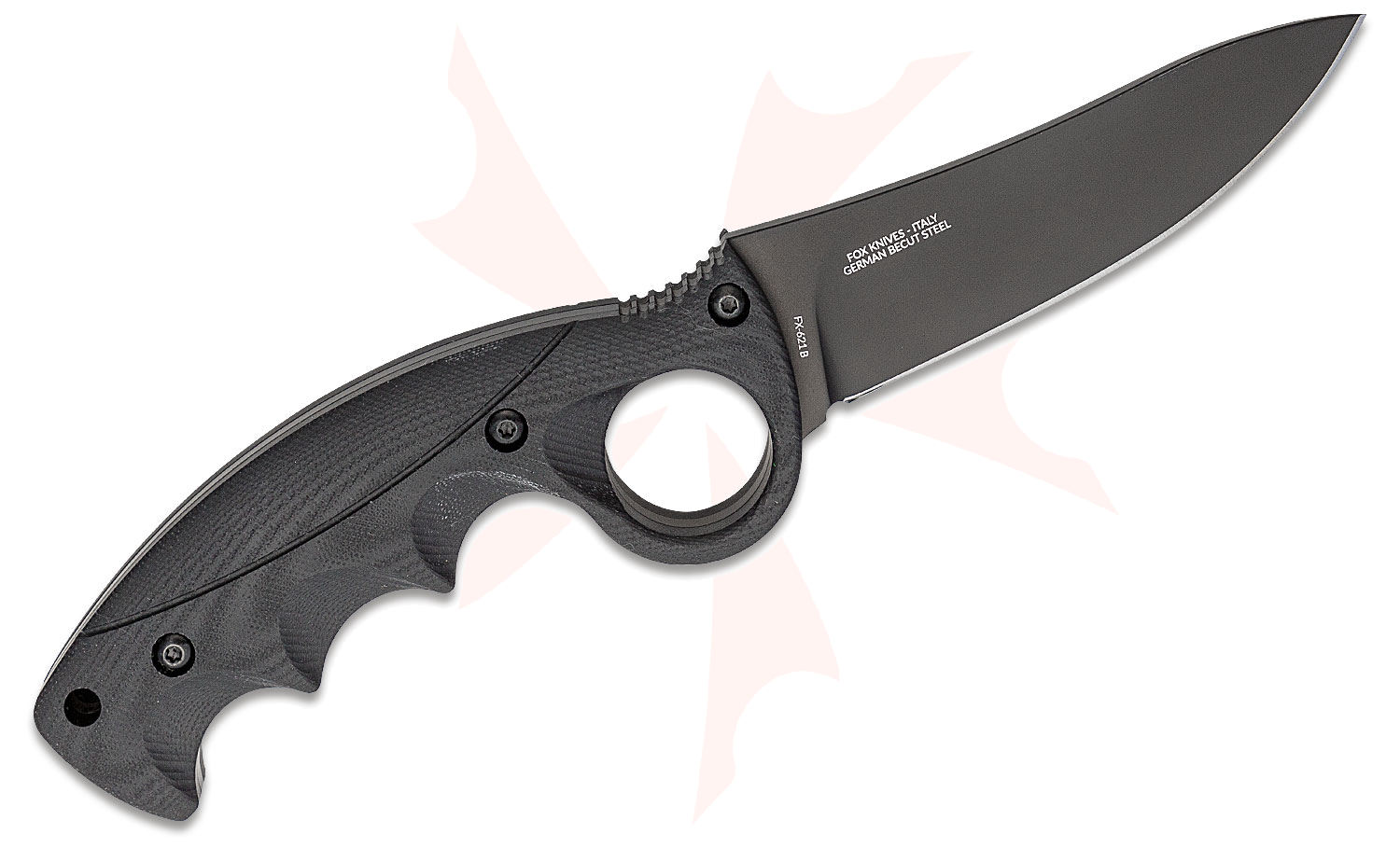 Fox Russ Kommer 621 Alaskan Hunter Fixed Blade Knife 4.29" Black Becut ...