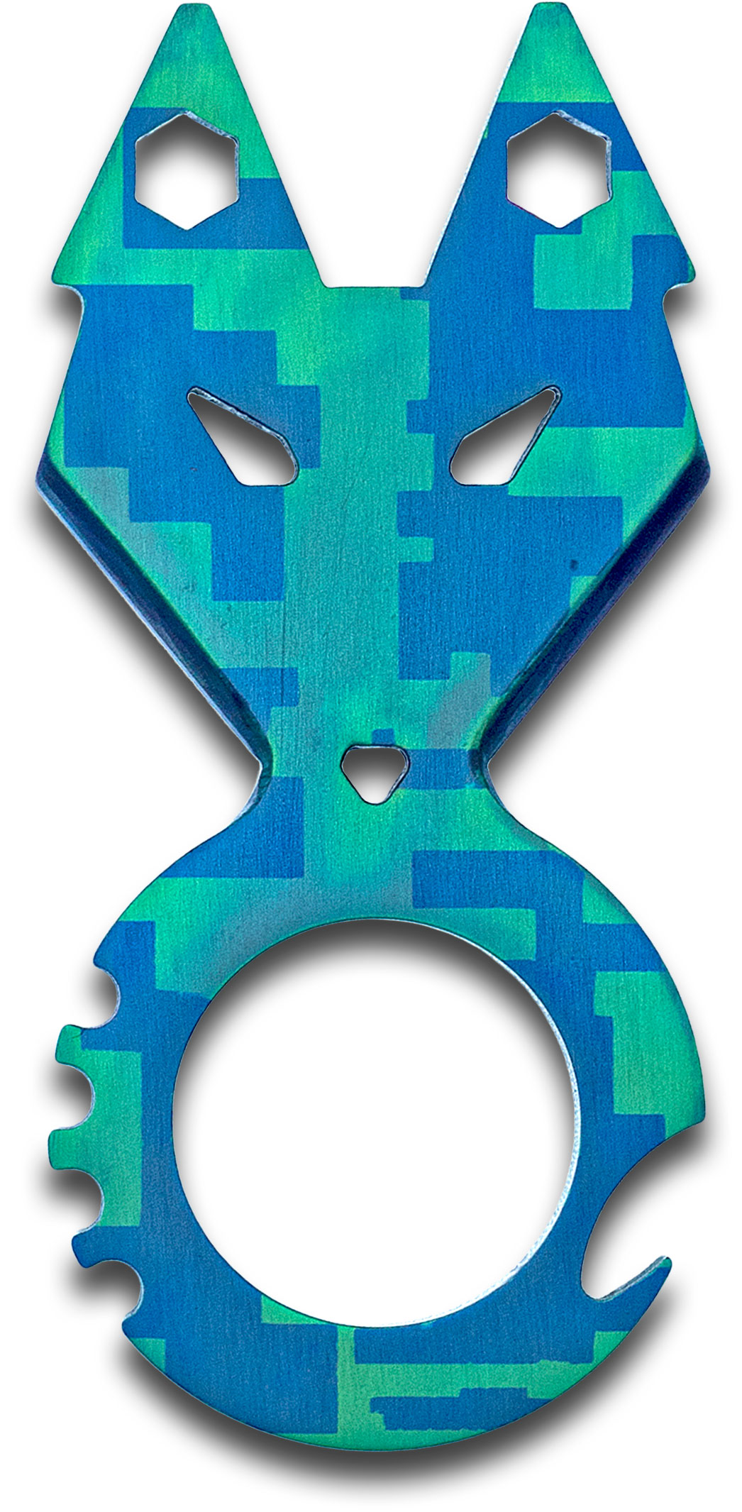 FoxTool Anodized DigiCamo Titanium Bottle Opener - KnifeCenter - Discontinued