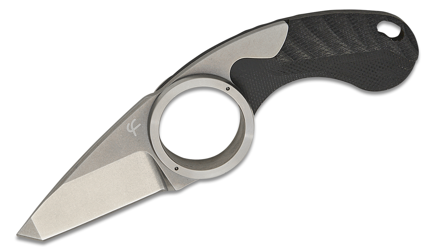 Fred Perrin La Griffe Friction Folding Neck Knife 1.5" Stonewashed Tanto Blade, Black G10 ...