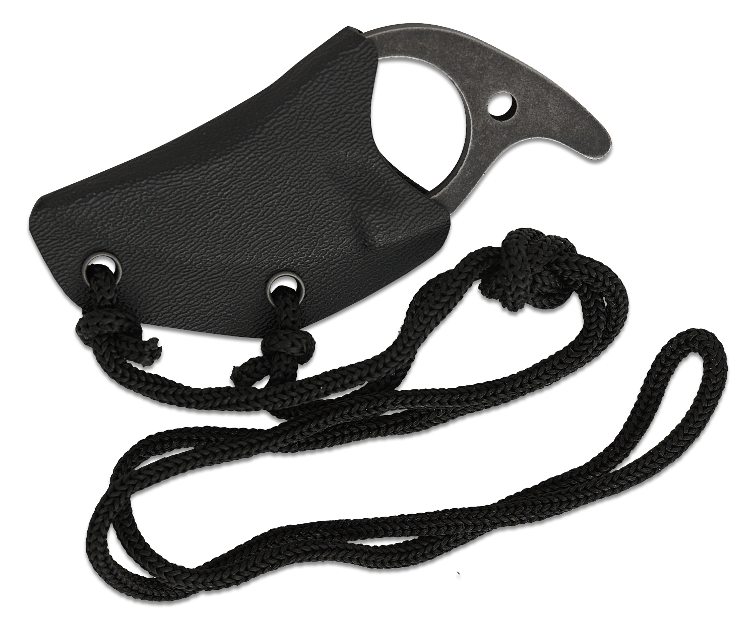 Fred Perrin 1907 Neck Knife 1.75" Black Stonewashed Drop Point Blade ...