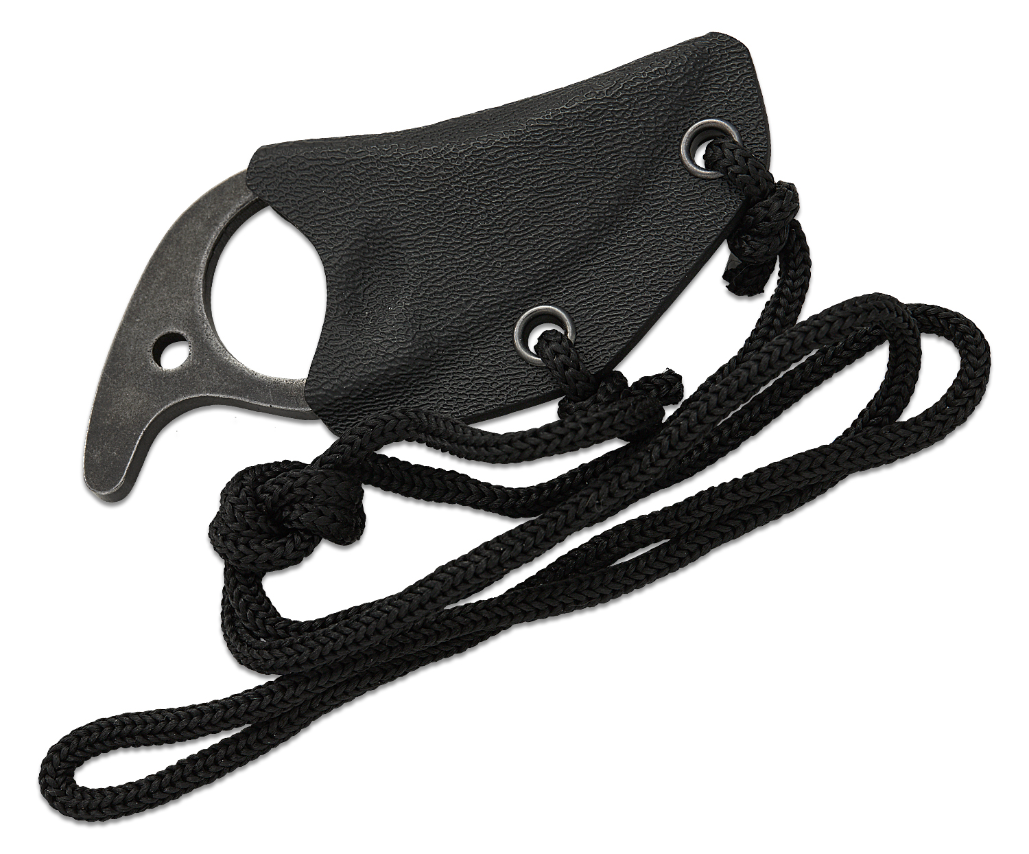 Fred Perrin 1907 Neck Knife 1.75" Black Stonewashed Drop Point Blade ...