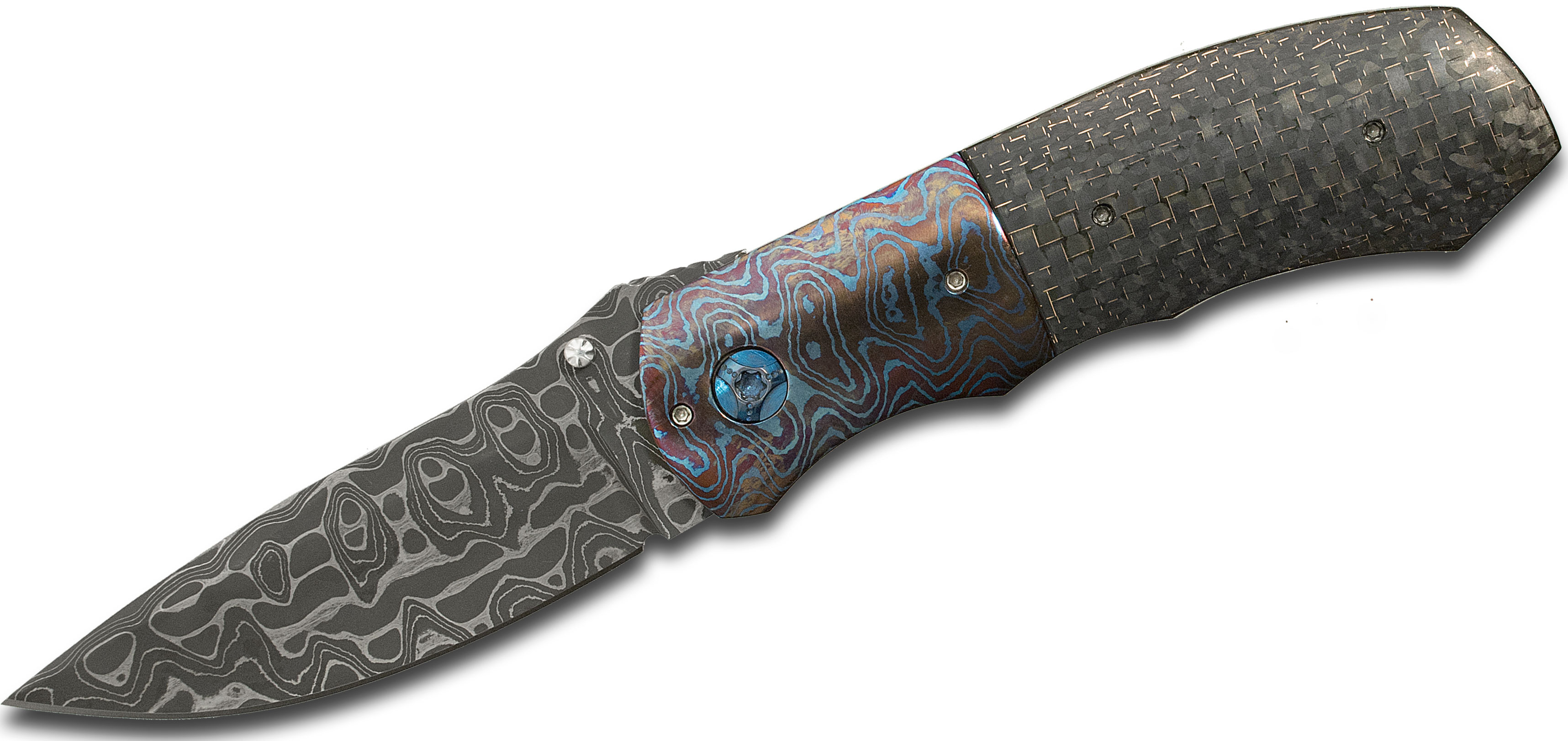 Aaron Frederick Custom SX-1 Folding Knife 3" Intrepid Damascus Drop ...