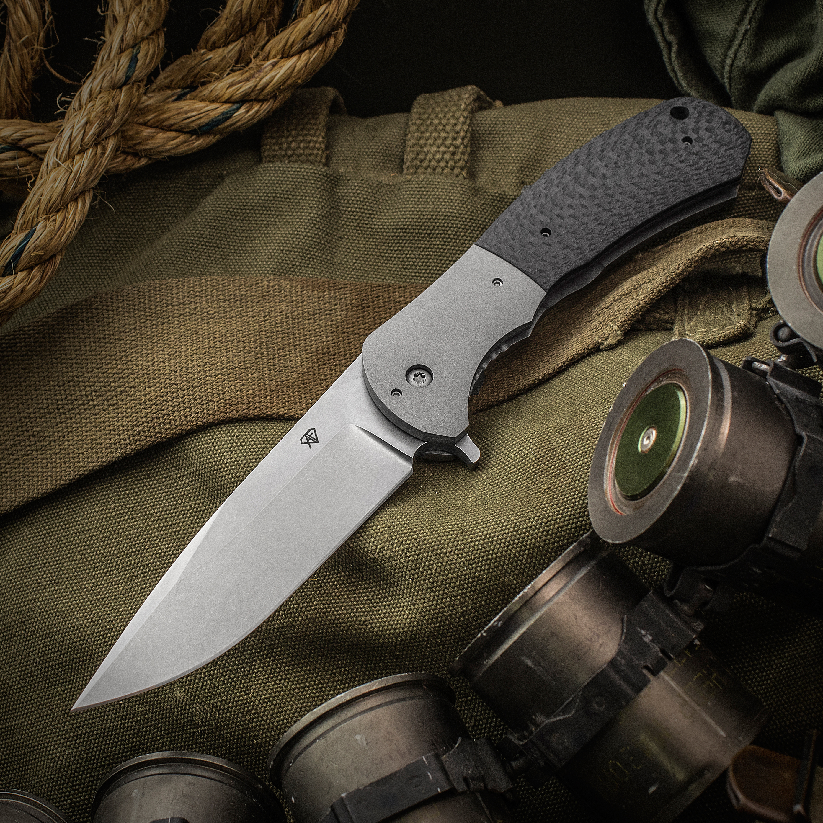 Aaron Frederick Custom FS-1 Frame Lock Flipper 4" CPM-154 Drop Point ...