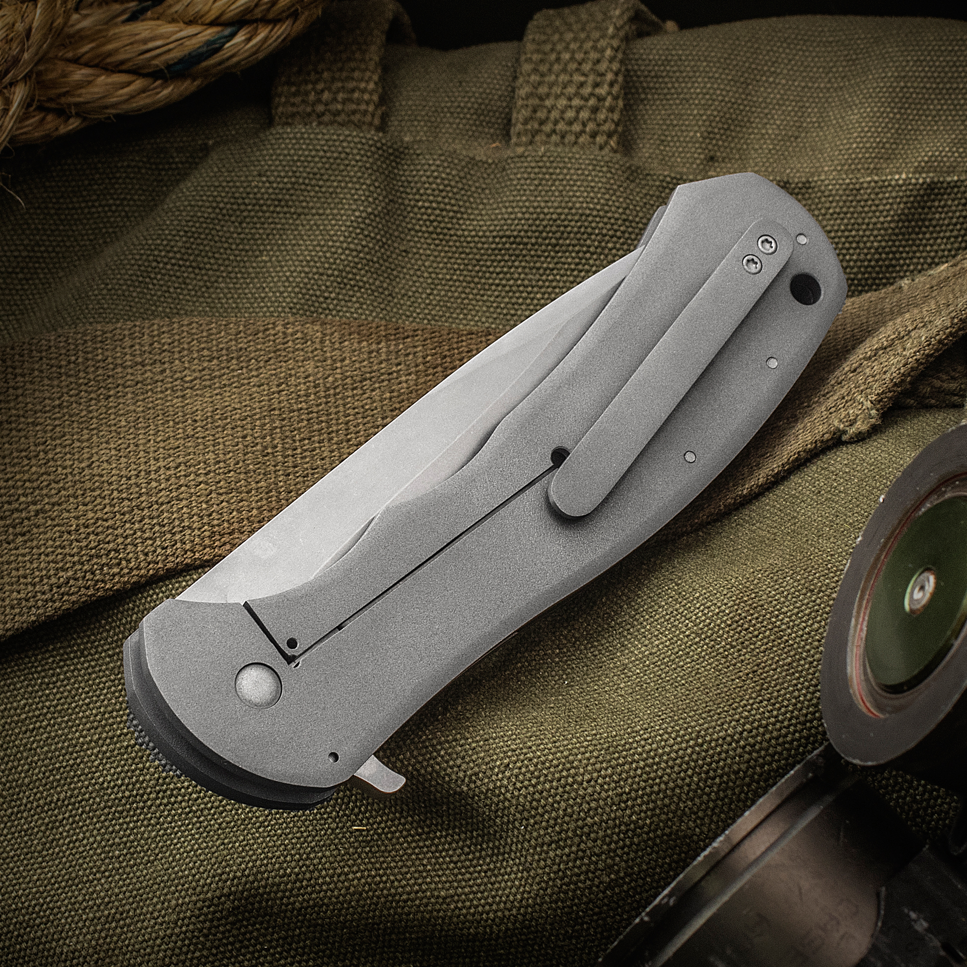Aaron Frederick Custom FS-1 Frame Lock Flipper 4" CPM-154 Drop Point ...