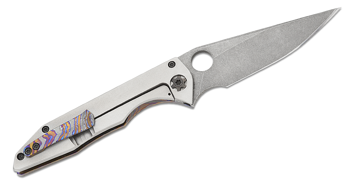 Gavko Knives Michal Gavac Custom Spydie Goblin Folding Knife 4" Nitro-V ...