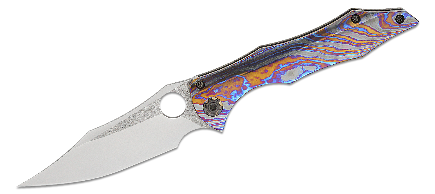 Gavko Knives Michal Gavac Custom Spydie Tiger Folding Knife 3.75" Nitro ...