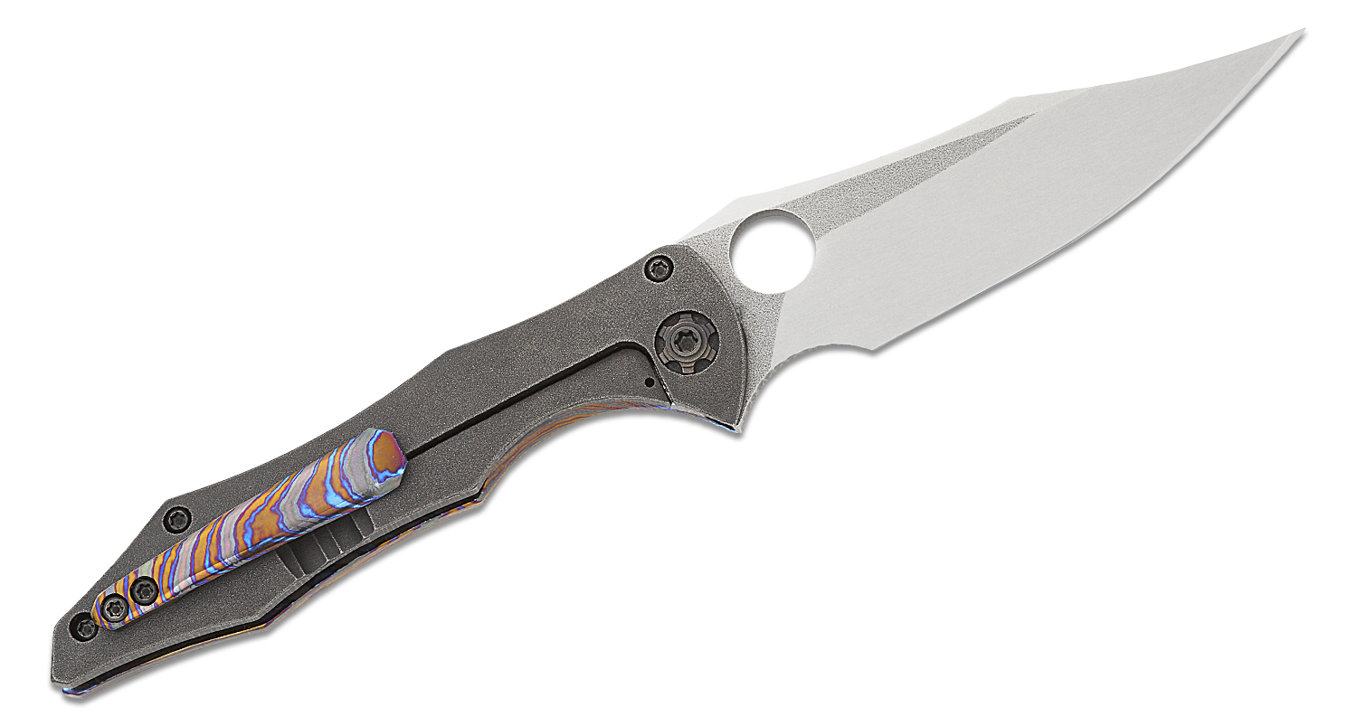 Gavko Knives Michal Gavac Custom Spydie Tiger Folding Knife 3.75" Nitro ...