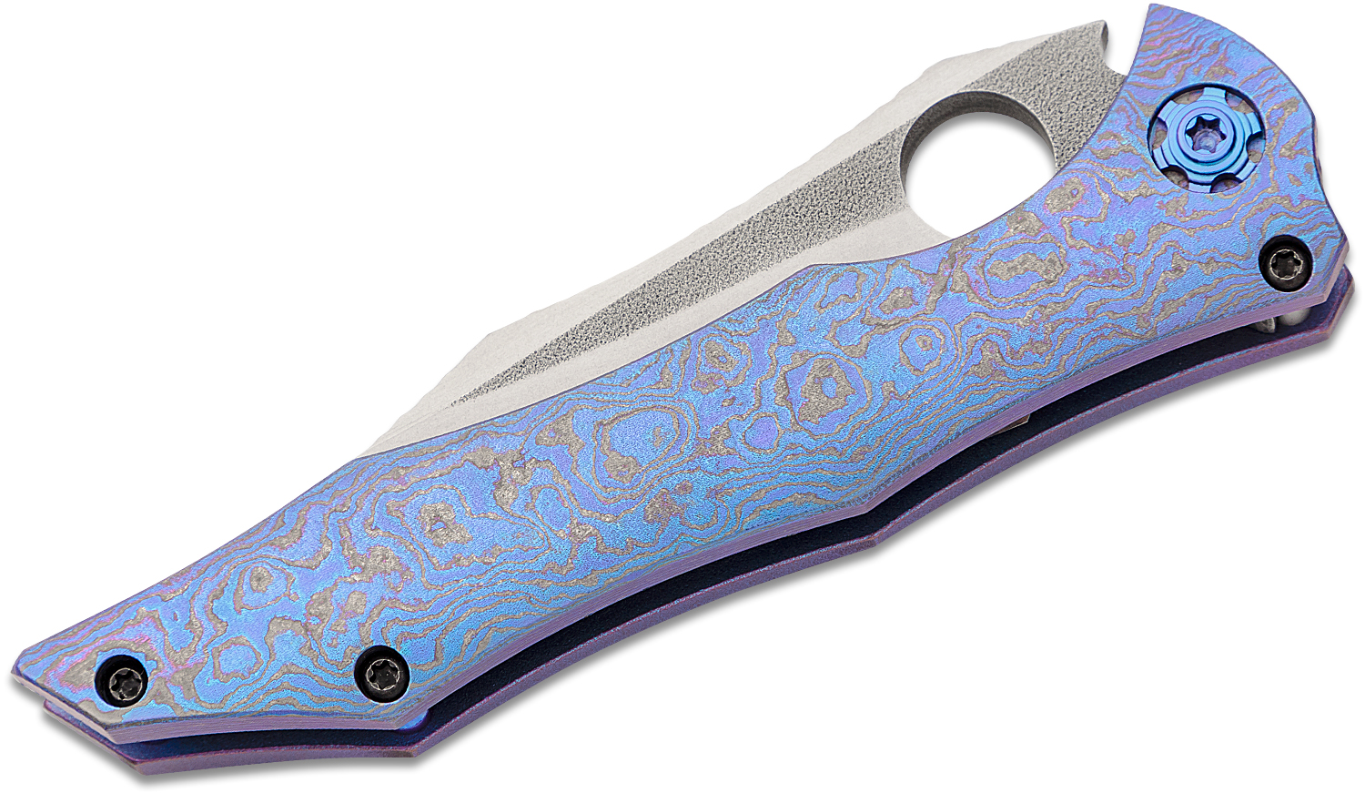 Gavko Knives Michal Gavac Custom Angry Spydie Tiger Folding Knife 3.75 ...