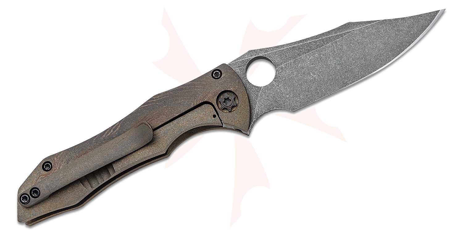 Gavko Knives Michal Gavac Custom Shrunk Spydie Tiger Folding Knife 3.75 ...