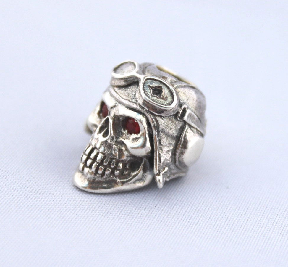 GD Skulls USA SP5-A Small Pilot 3 Skull with Bejeweled Eyes ...
