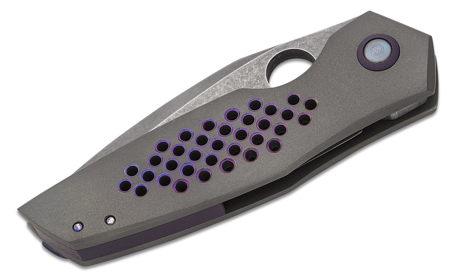 Geoff Blauvelt Custom Horizon Folding Knife 3.5" Nitro-V Dark Washed ...
