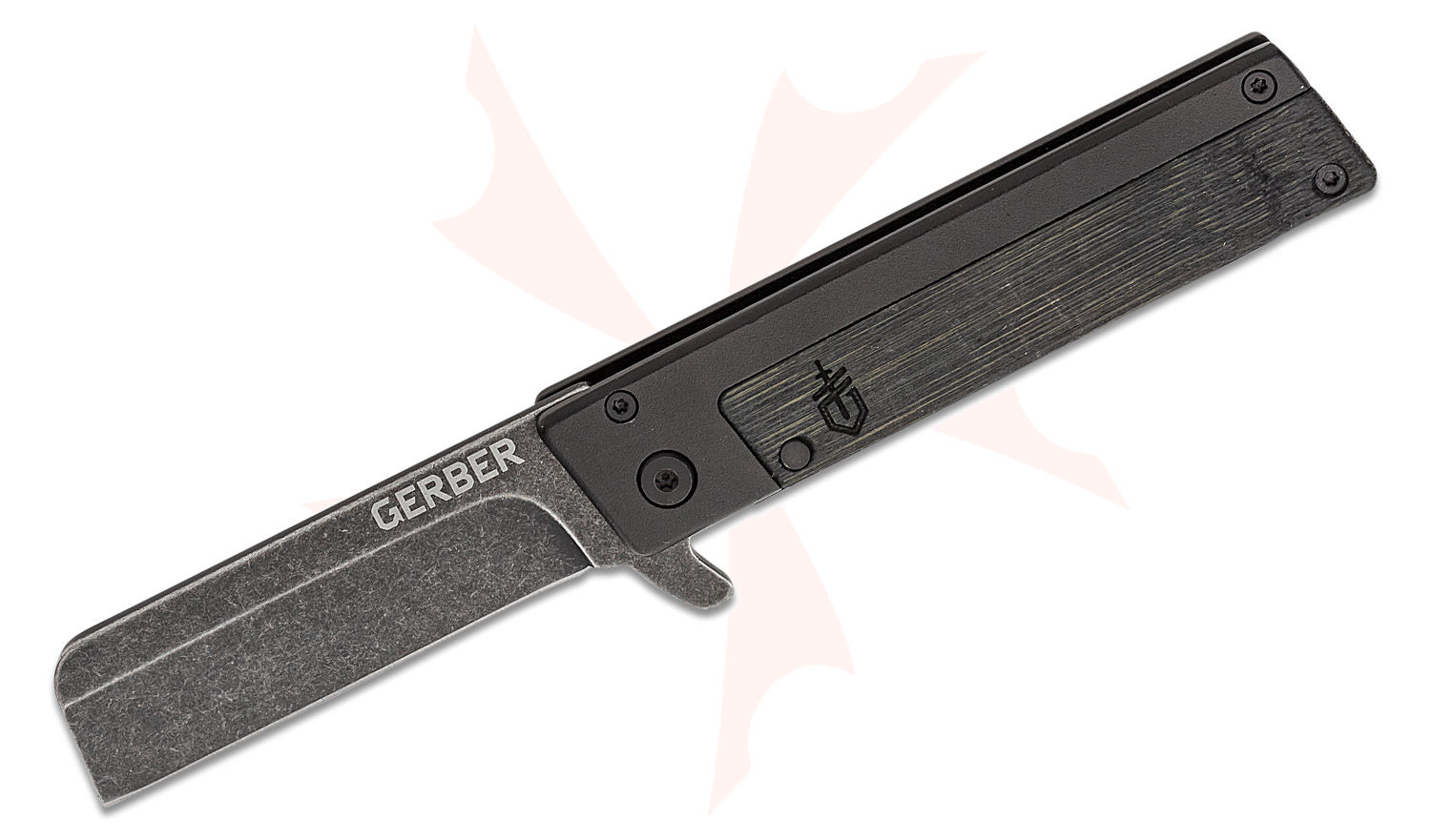 Gerber Quadrant Flipper Knife 2.75" Black Stonewashed Sheepsfoot Blade ...