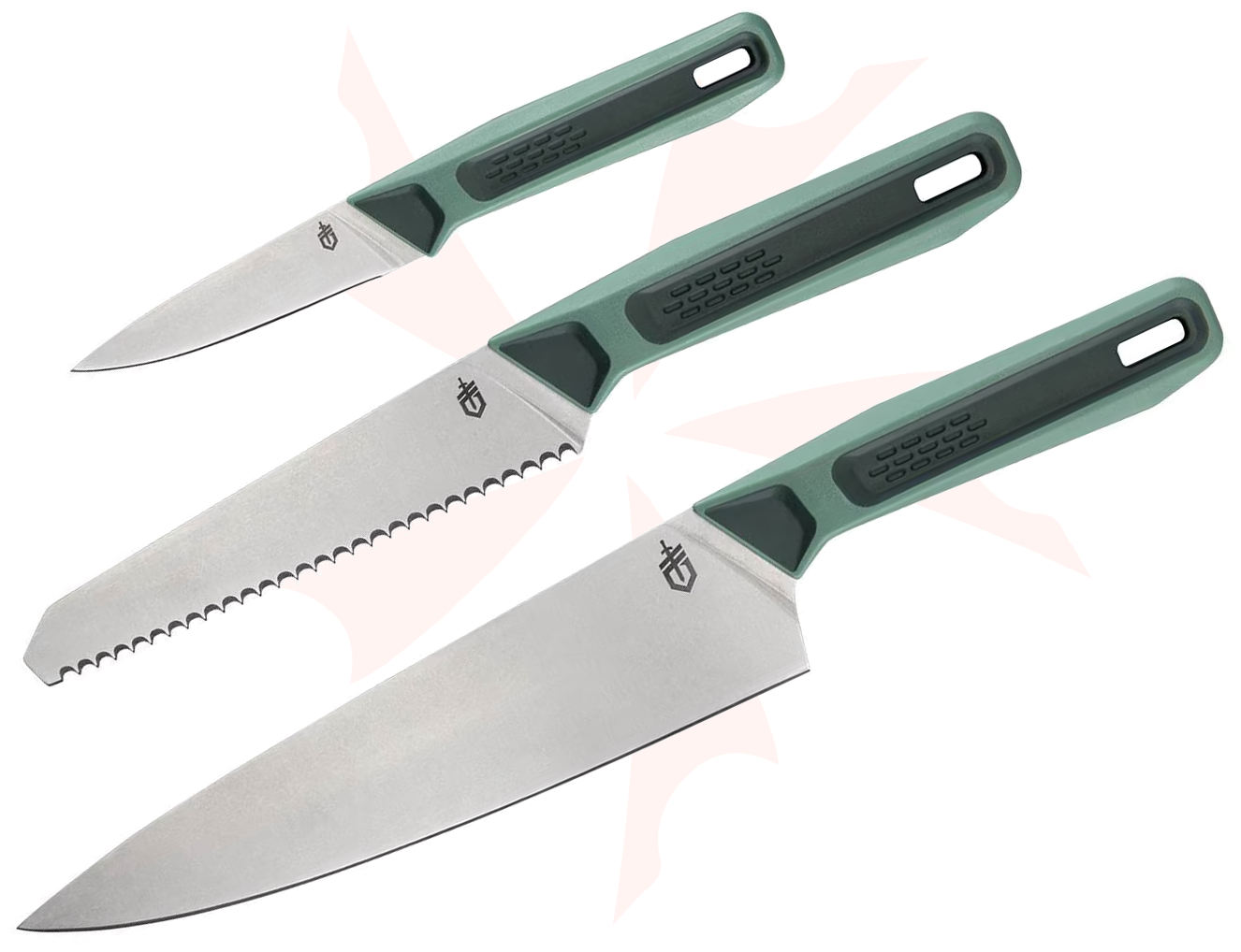 Gerber ComplEAT 3 Piece Knife Set, Baltic Haze Polypropylene Handles ...