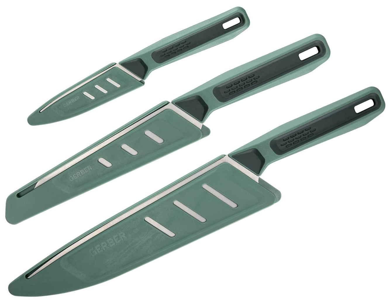Gerber ComplEAT 3 Piece Knife Set, Baltic Haze Polypropylene Handles ...