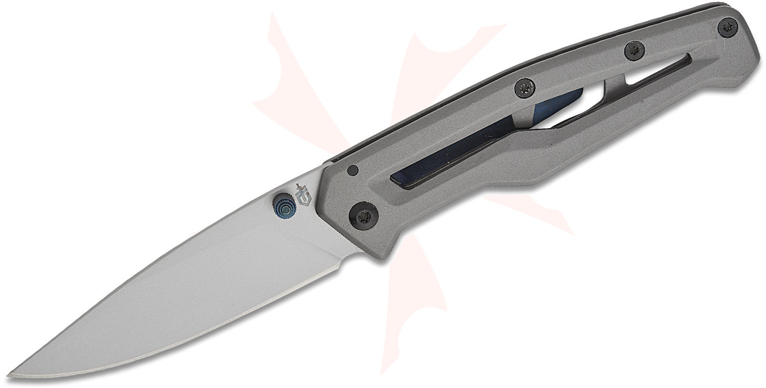 Gerber Paralite Folding Knife 3.125" Satin Plain Blade, Gray Stainless ...