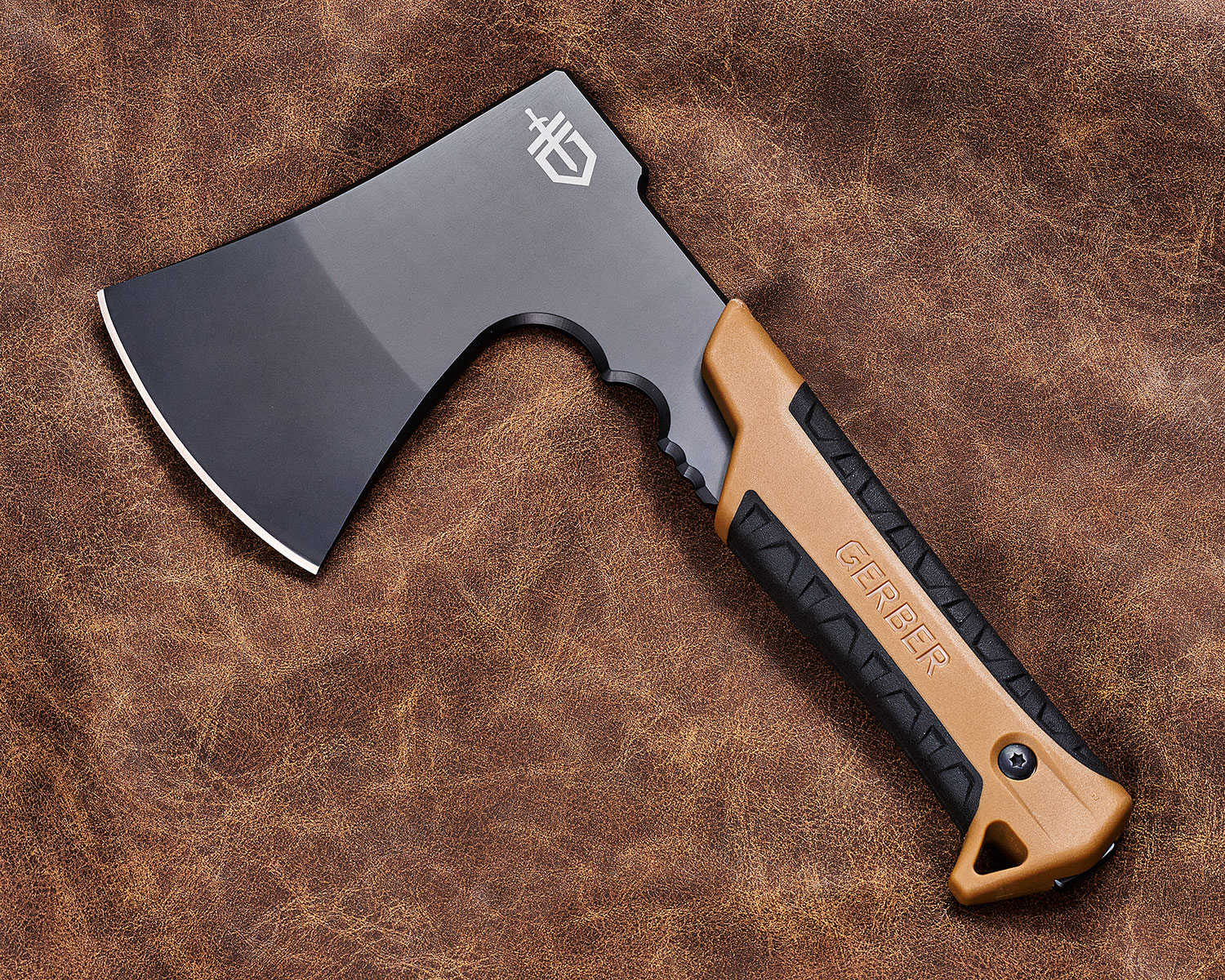 Gerber Pack Hatchet, Black Blade, Coyote Brown Rubberized Overmold ...