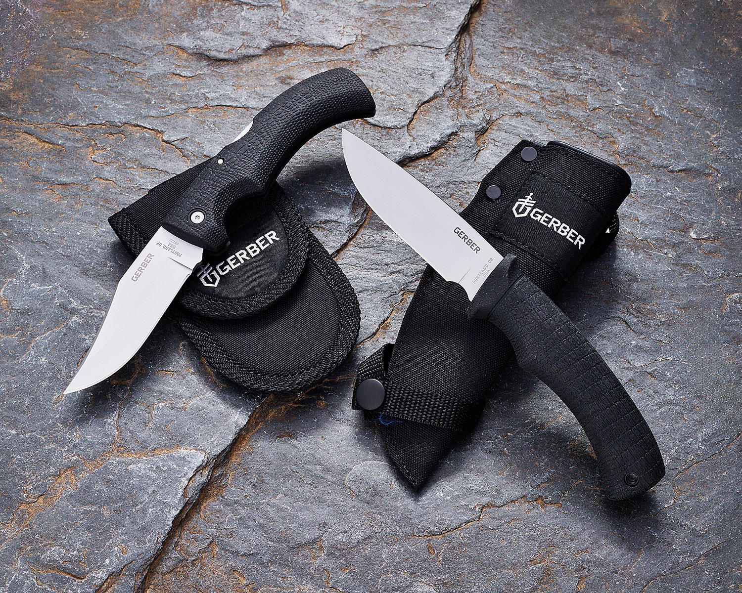 Gerber Gator Fixed 4.02" Plain Blade, Gator Grip Handles, Nylon Sheath ...