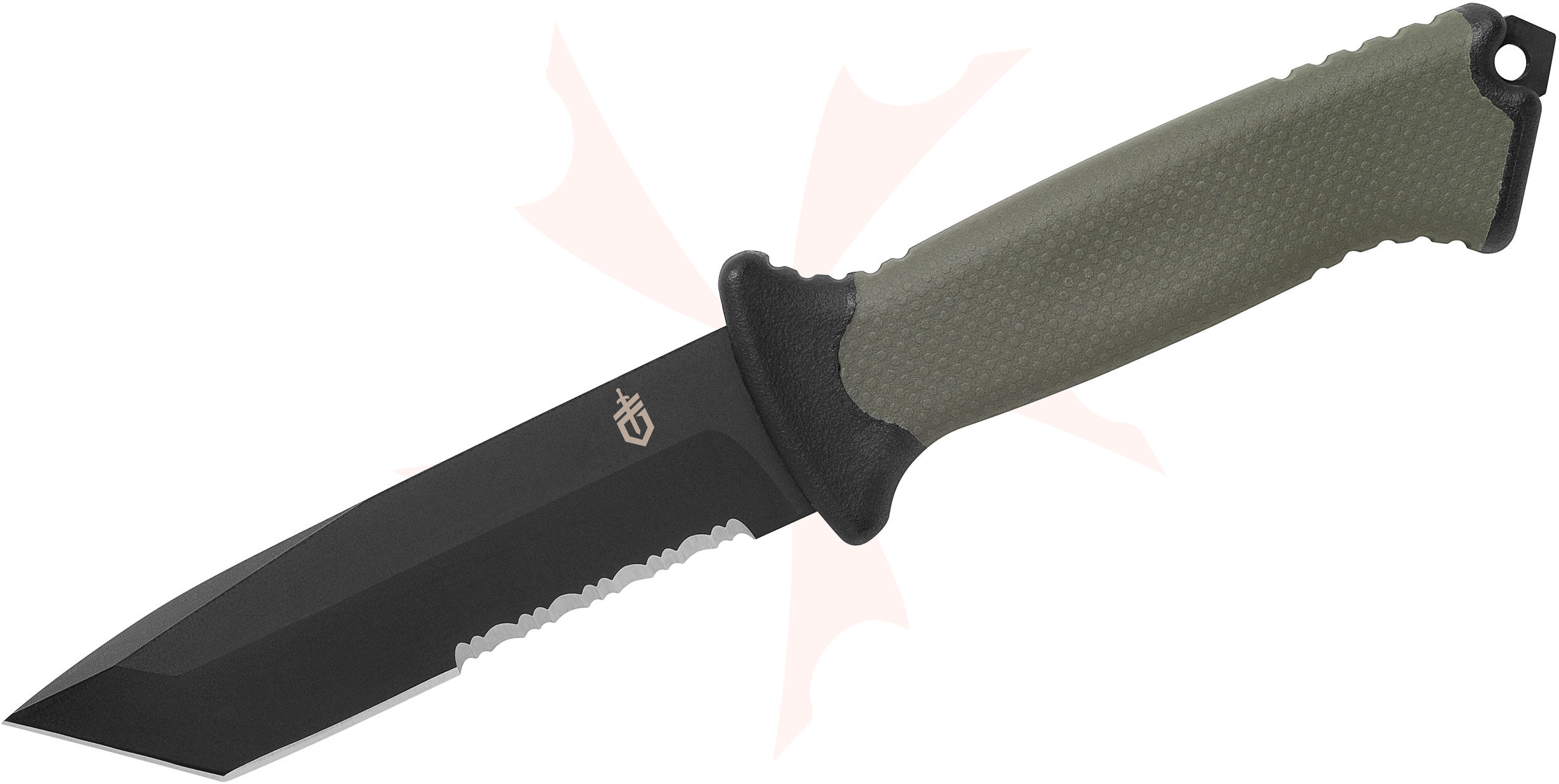Gerber Prodigy Combat Knife Fixed 4.8" Black Combo Tanto Blade ...