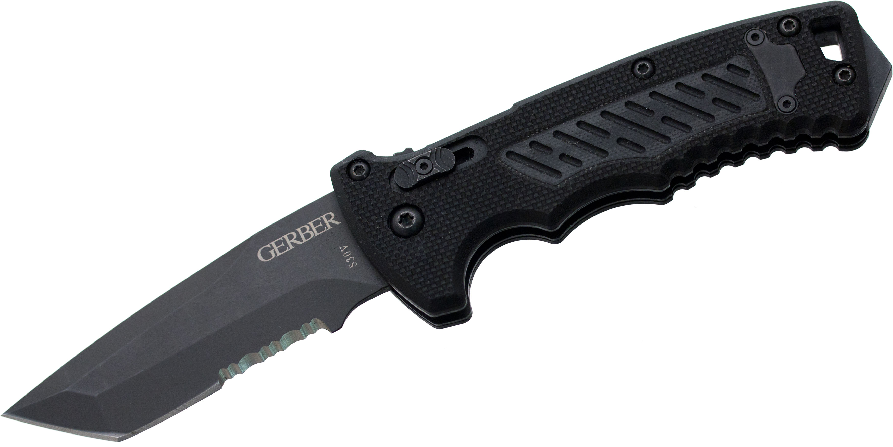 Gerber DMF AUTO 3.5" S30V Combo Tanto Blade, G10 Handles - KnifeCenter ...