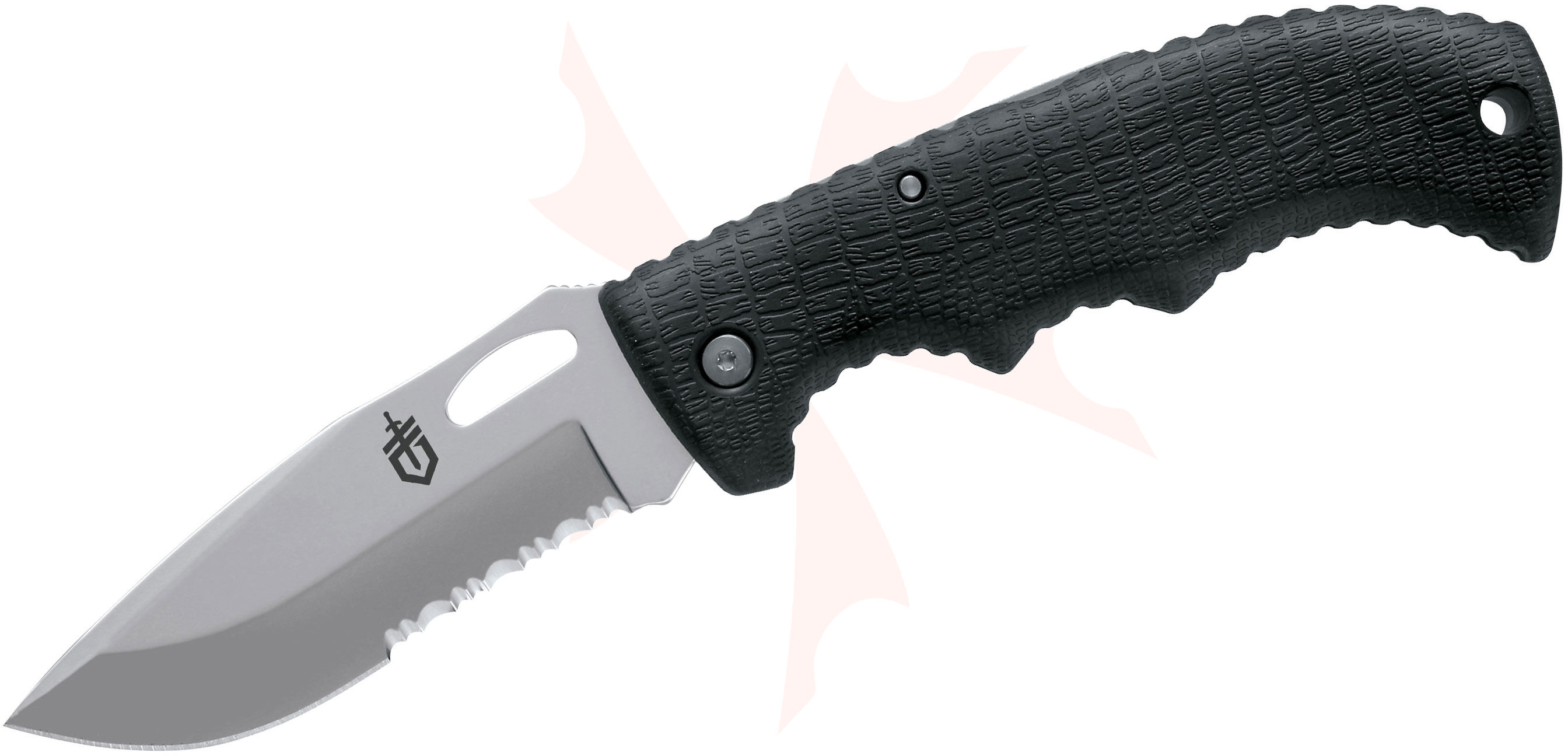 Gerber Gator II Folding Knife 3.62" Combo Drop Point Blade, Gator Grip ...