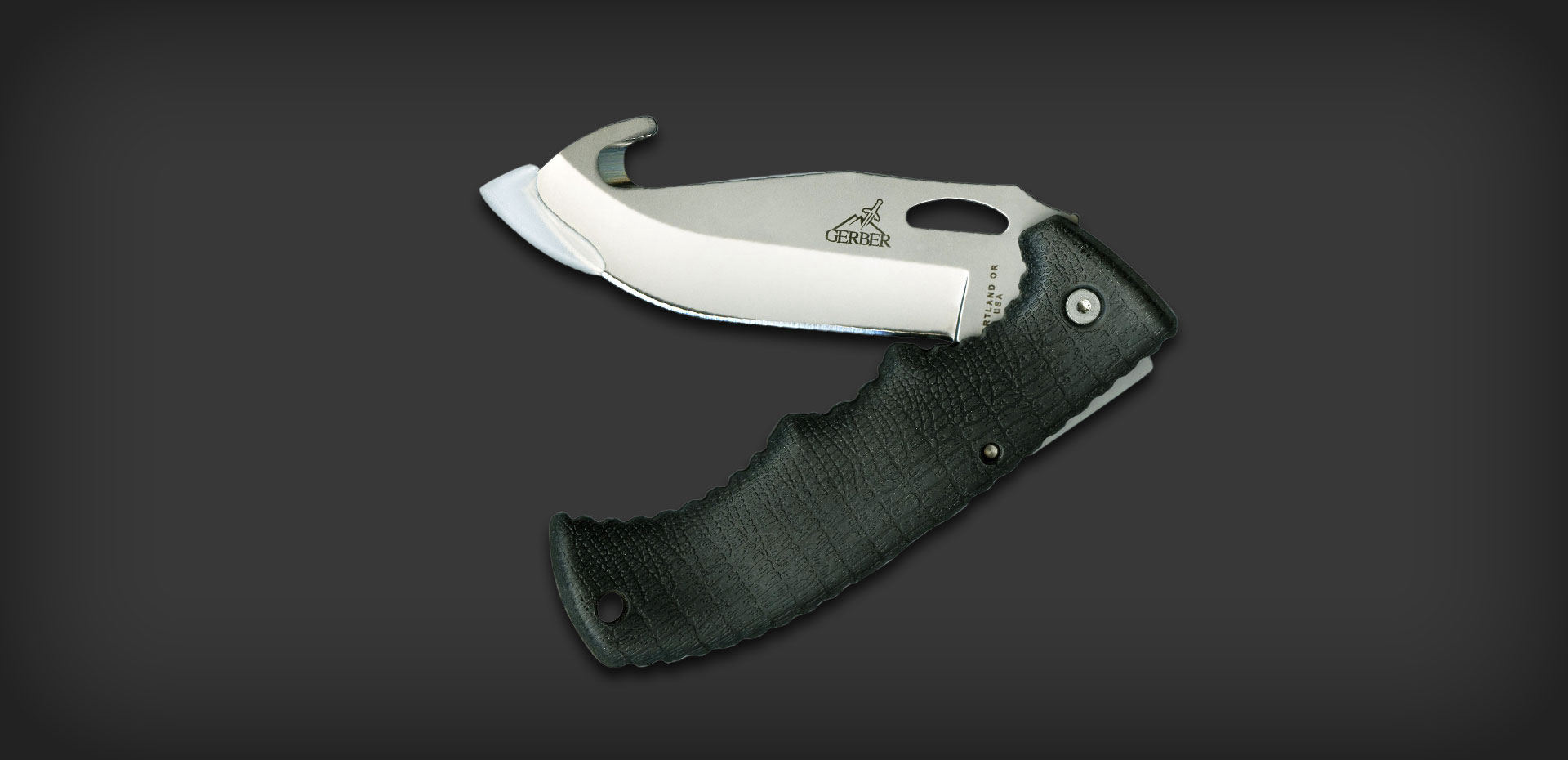 Gerber Gator II Folding Knife 3.62" Plain Drop Point Blade, Gator Grip ...