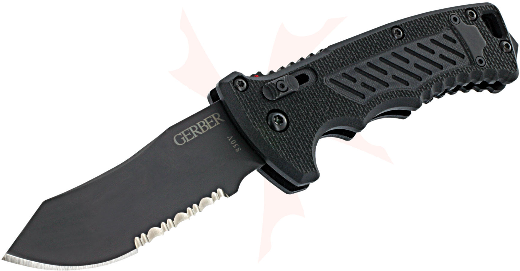 Gerber DMF AUTO 3.5" S30V Combo Modified Clip Point Blade, G10 Handles ...