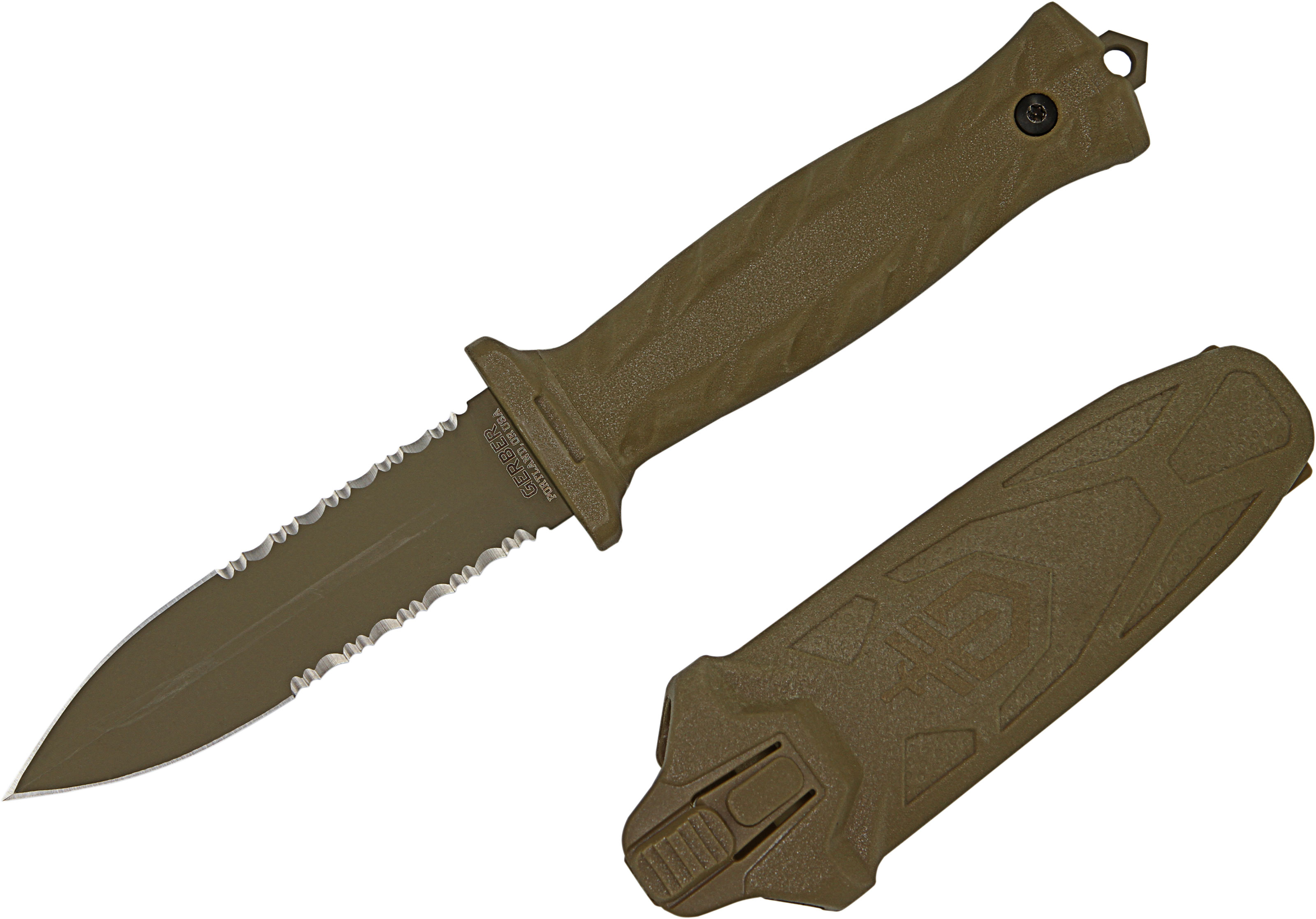 Gerber De Facto Combat Dagger Fixed 4" S30V Double Serrated Edge Blade ...