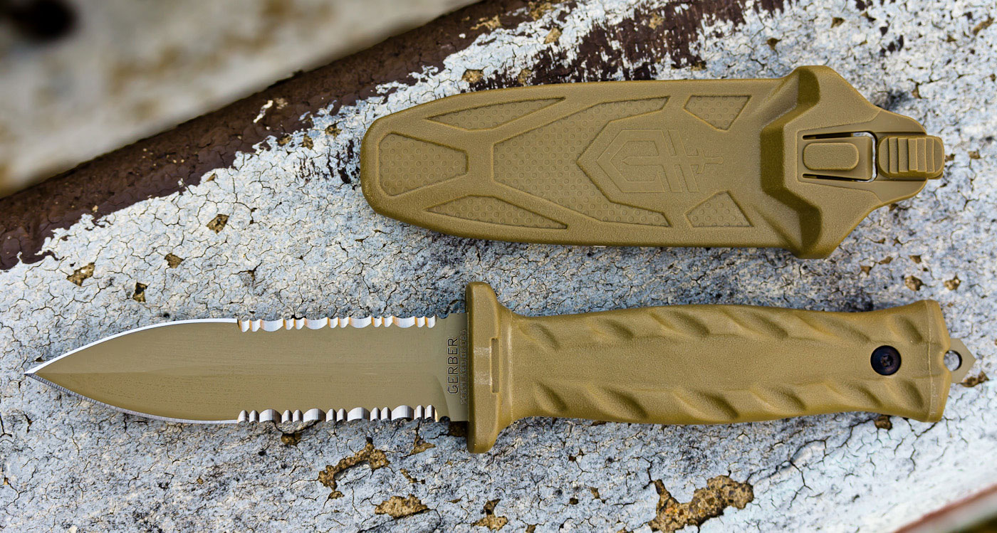 Gerber De Facto Combat Dagger Fixed 4" S30V Double Serrated Edge Blade ...