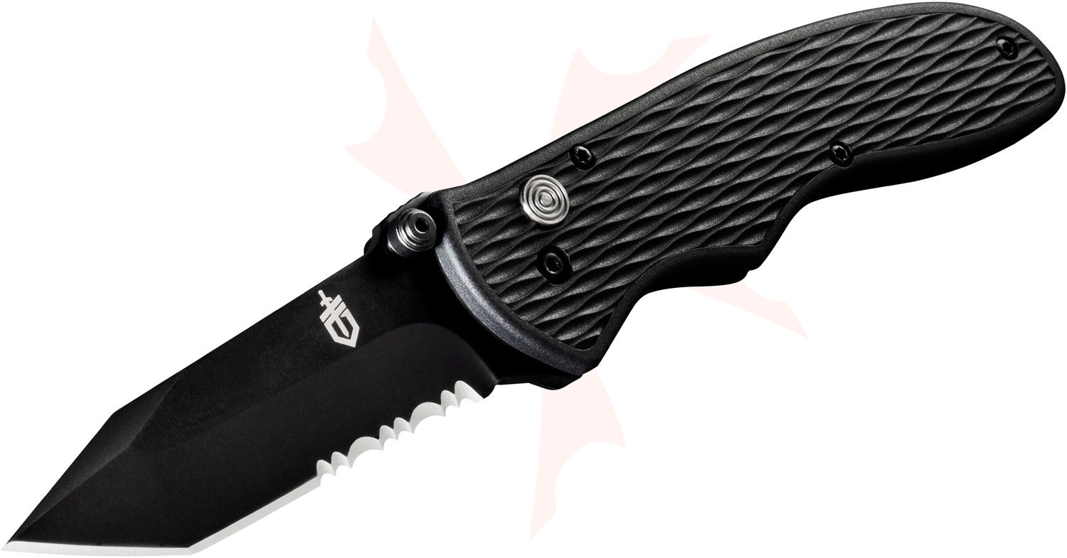 Gerber Fast Draw Tanto Assisted 3" Black Combo Blade, Zytel Handles ...