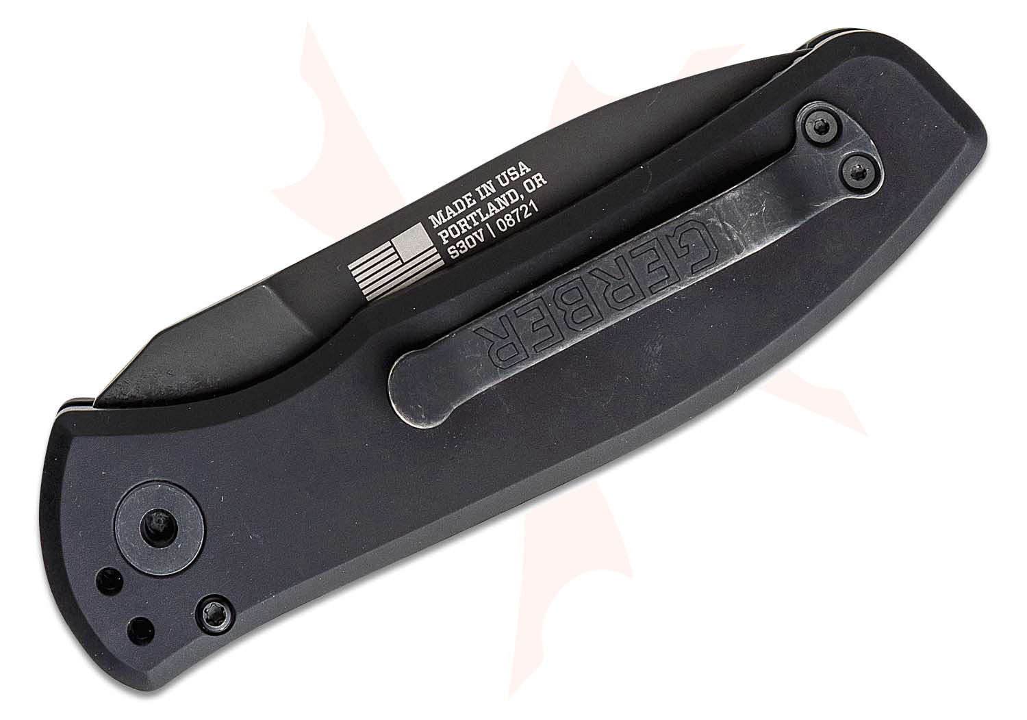 Gerber Empower AUTO Folding Knife 3.25" S30V Black Plain Blade, Black ...